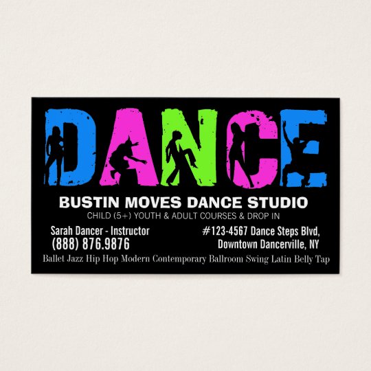 Dancing Lessons or Dance Studio Business Card | Zazzle.com