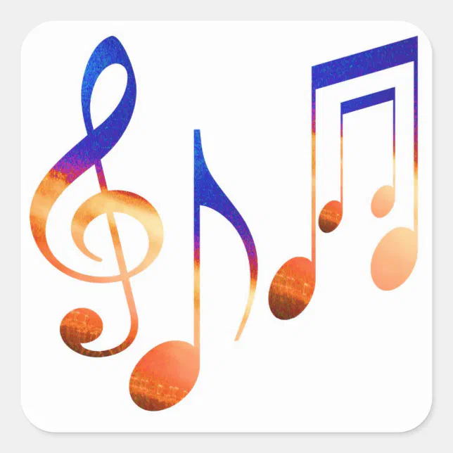 Dancing MusicAL Signs SYMBOLS SHEET MUSIC Square Sticker | Zazzle