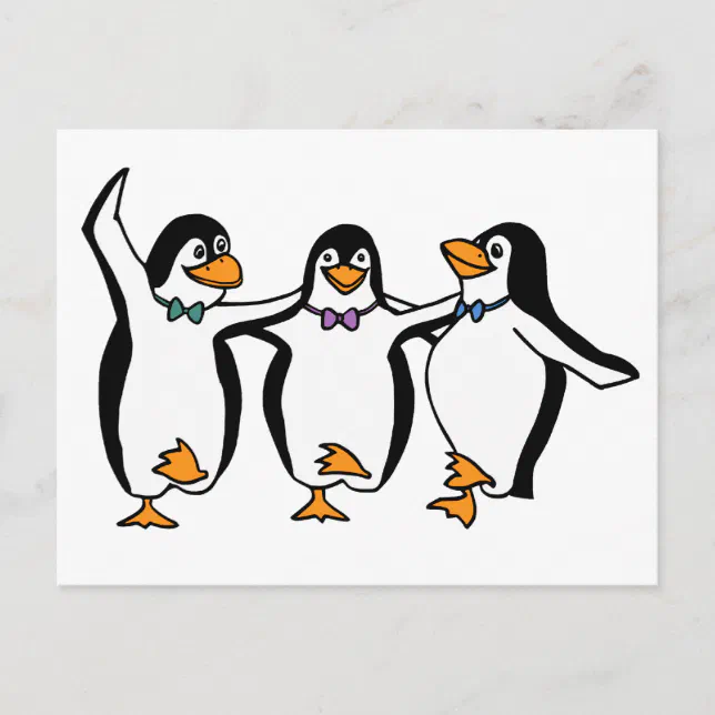 Dancing Penguins Postcard | Zazzle