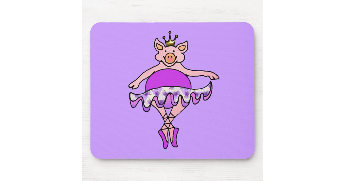 Dancing Pig in Tutu Mouse Pad | Zazzle