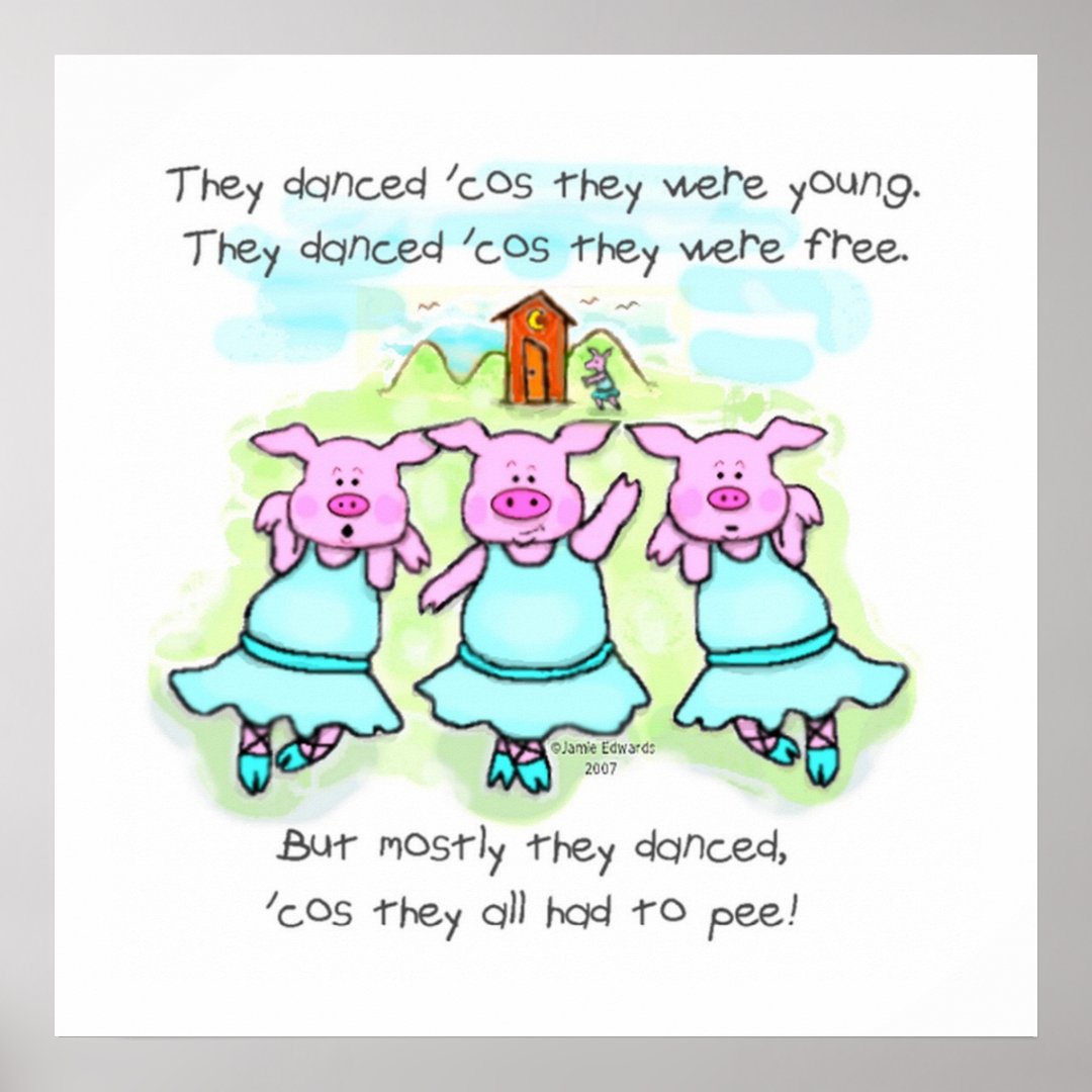 Dancing Pig Poem Art Print | Zazzle