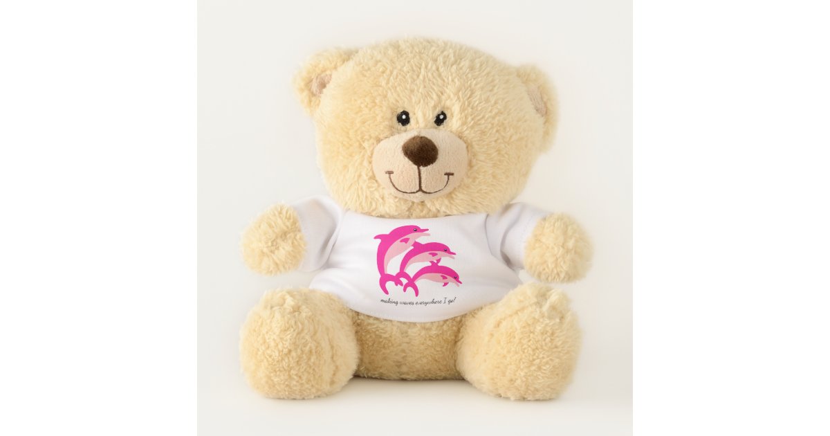Dancing Pink Dolphins Teddy Bear | Zazzle