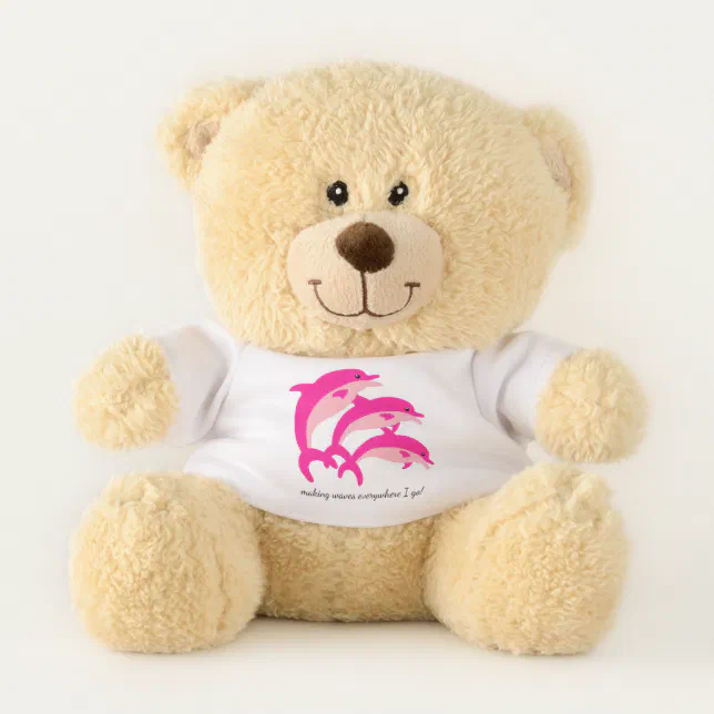 Dancing Pink Dolphins Teddy Bear | Zazzle