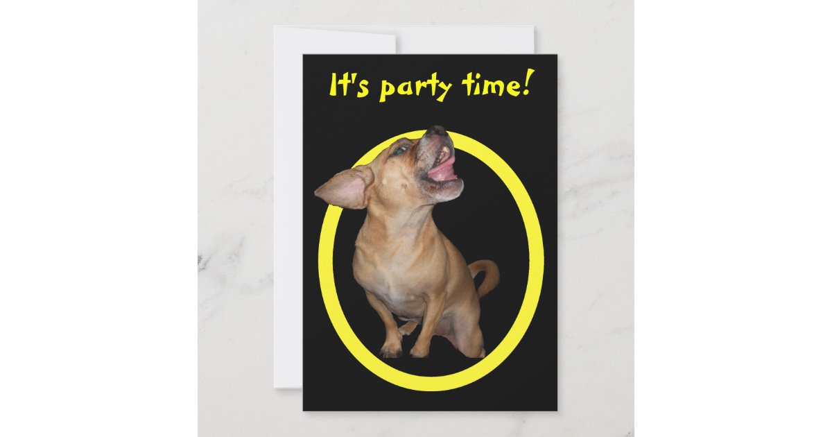 Dancing Puggle Birthday Party Invitation | Zazzle