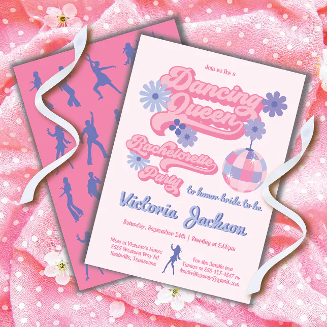 Dancing Queen Disco Bachelorette Party Invitation | Zazzle