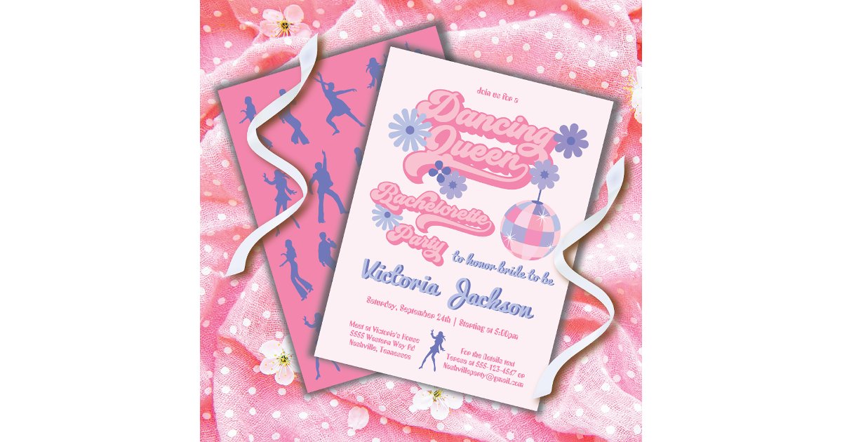 Dancing Queen Disco Bachelorette Party Invitation | Zazzle