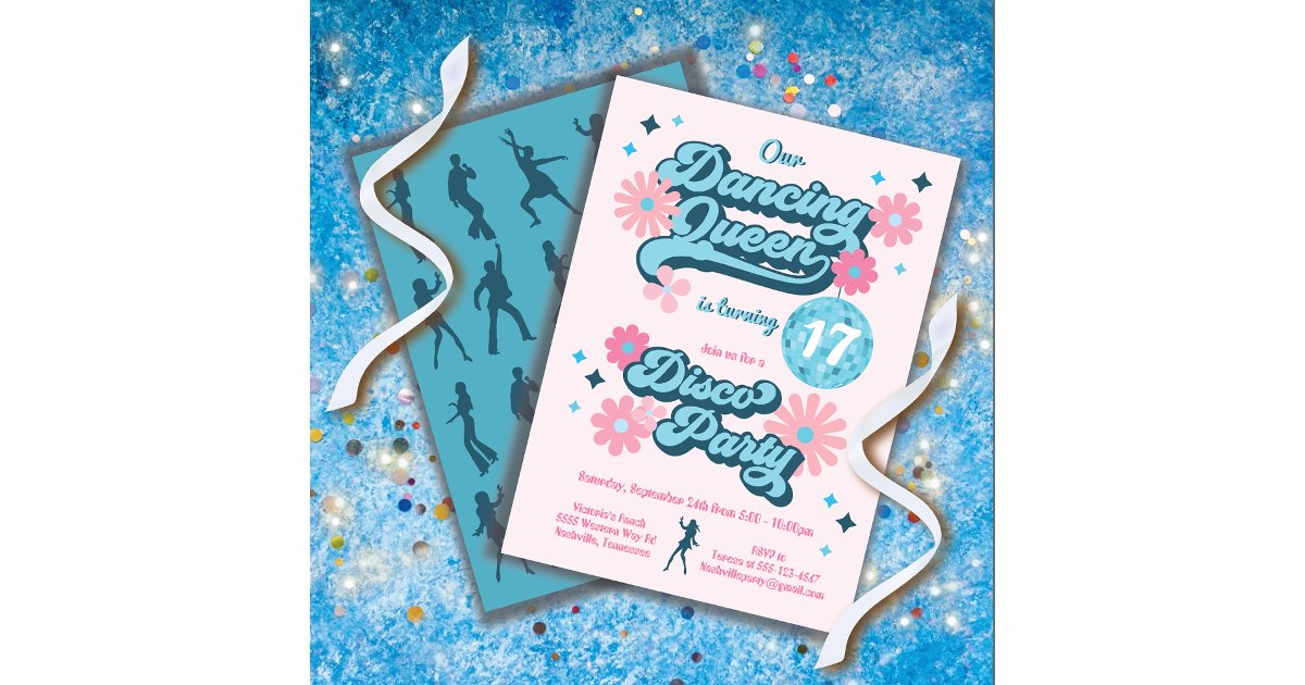Dancing Queen Disco Birthday Party Invitation | Zazzle