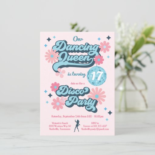 Dancing Queen Disco Birthday Party Invitation | Zazzle