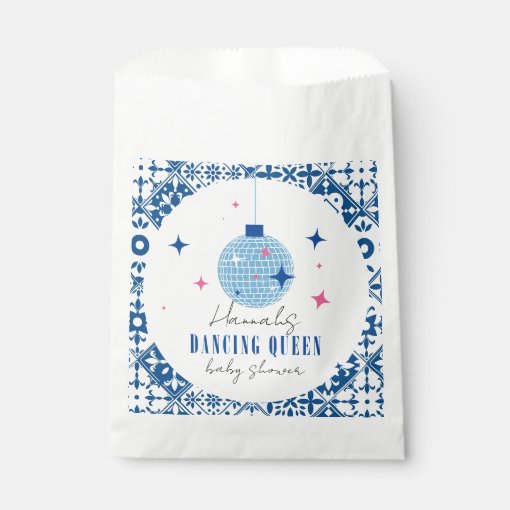 Dancing Queen greek Musical disco baby shower Favor Bag | Zazzle