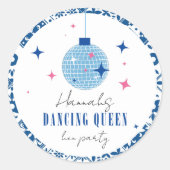 Dancing Queen greek Musical disco Hen Party Classic Round Sticker | Zazzle
