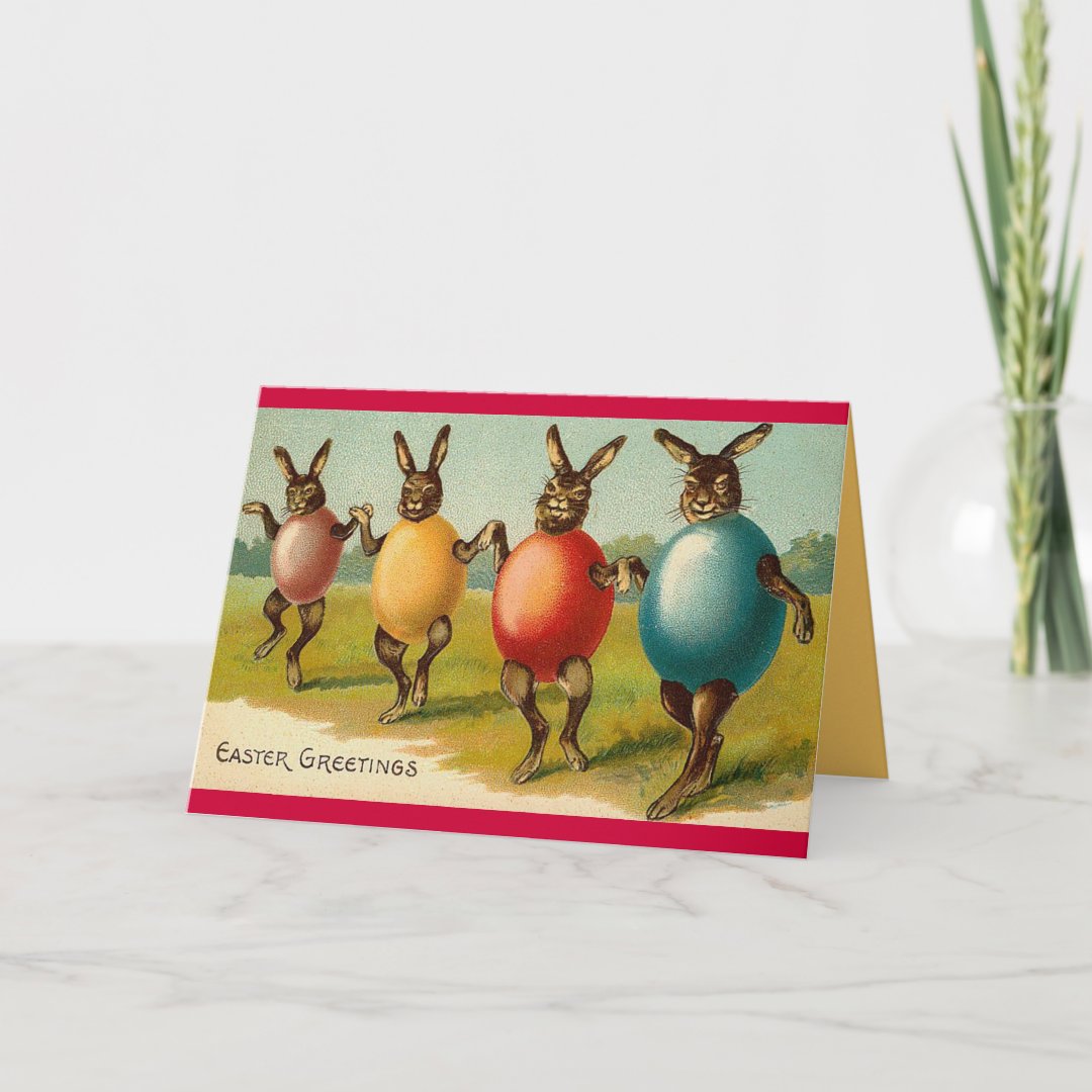 Dancing Rabbits Easter Card | Zazzle
