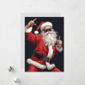 Dancing Rocker Santa Holiday Card | Zazzle