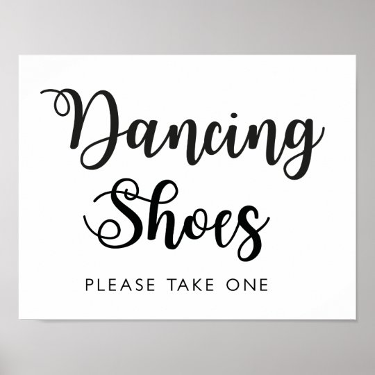 Dancing Shoes Wedding Sign | Modern Calligraphy | Zazzle.com