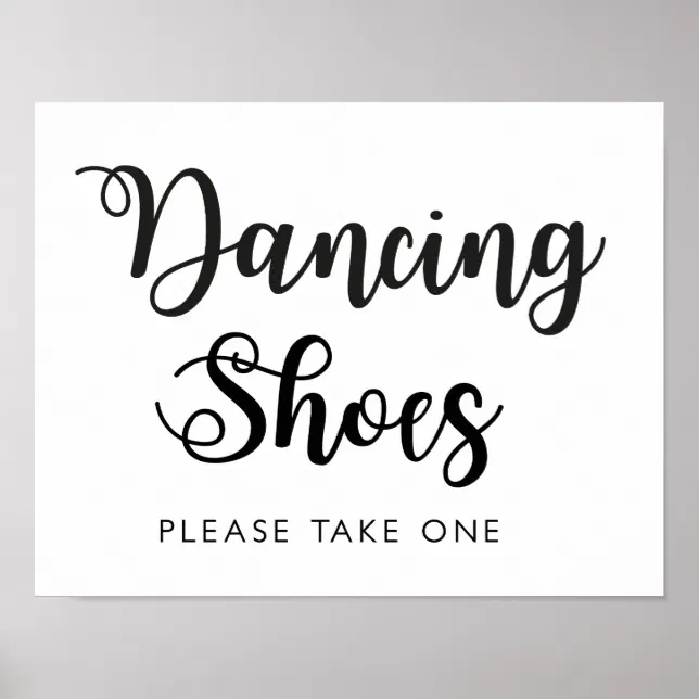 Dancing Shoes Wedding Sign | Modern Calligraphy | Zazzle
