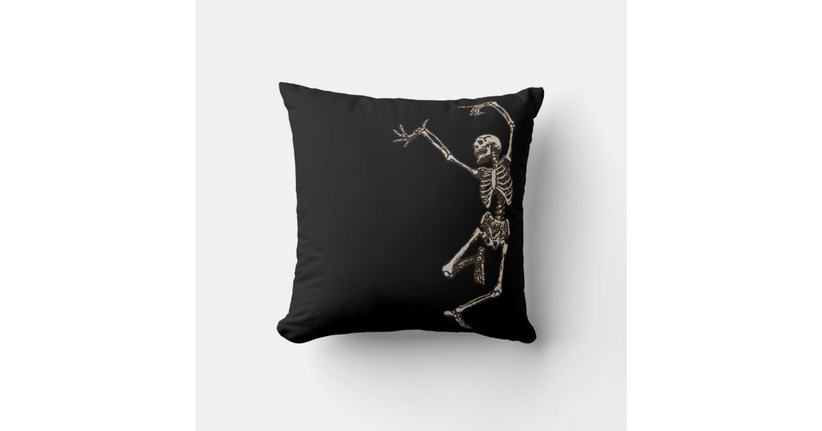 Dancing Skeleton Throw Pillow | Zazzle