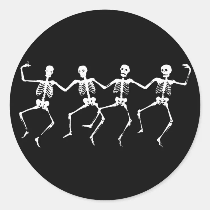 Dancing Skeletons II Classic Round Sticker | Zazzle