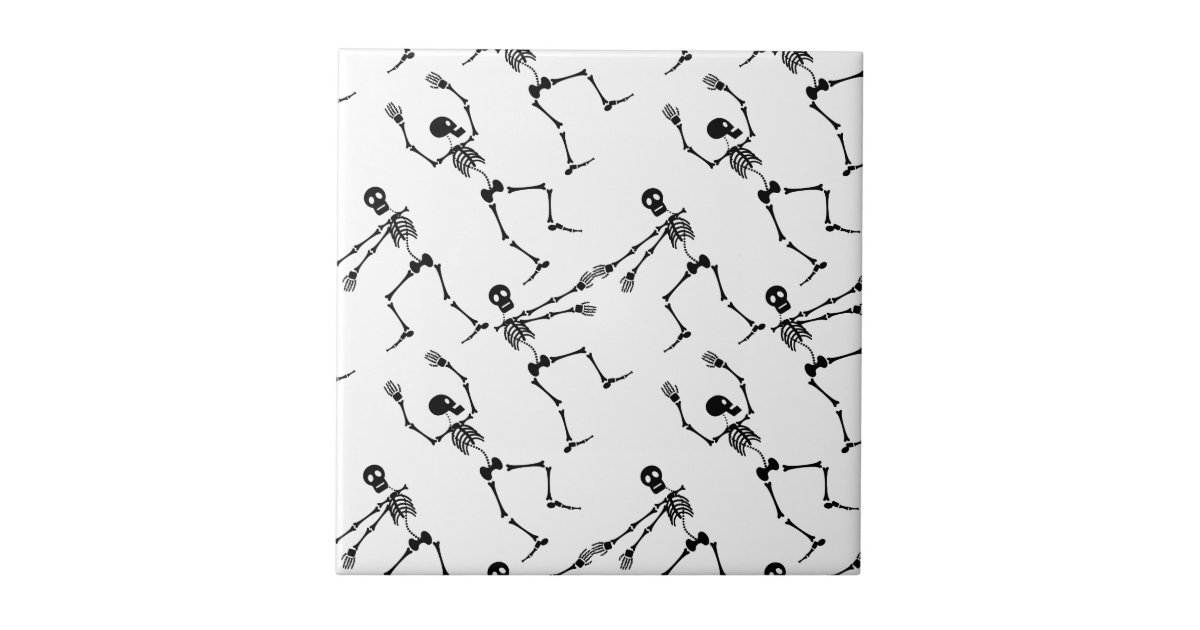 Dancing skeletons tile | Zazzle