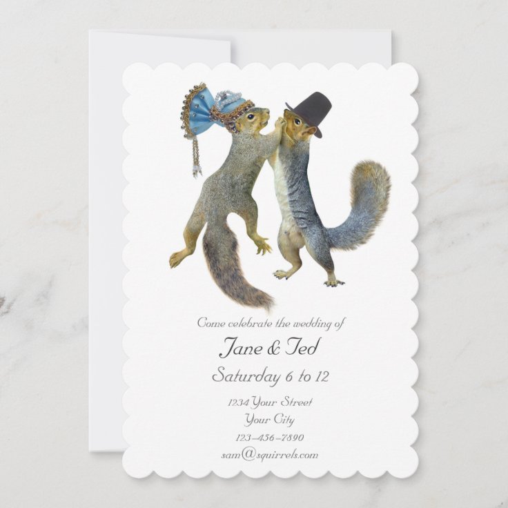 Dancing Squirrels Wedding Invitation | Zazzle