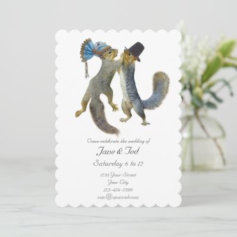 Dancing Squirrels Wedding Invitation | Zazzle