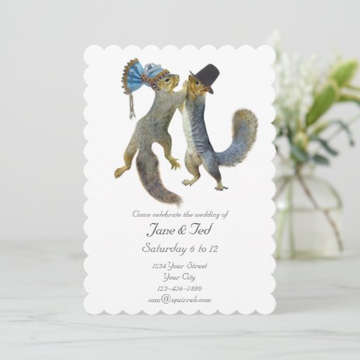 Dancing Squirrels Wedding Invitation | Zazzle