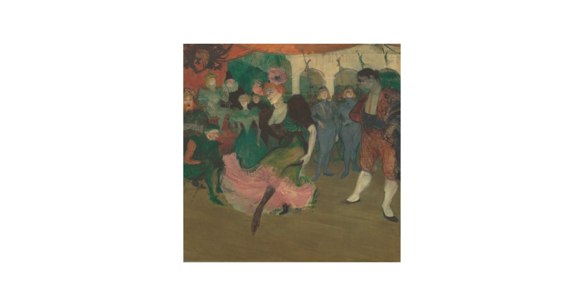 Dancing the Bolero - Toulouse-Lautrec Painting Wood Wall Art | Zazzle