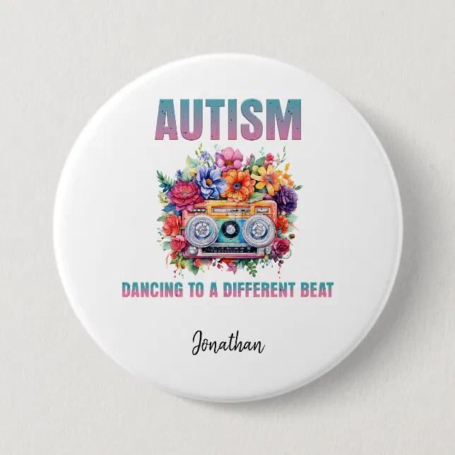Dancing to a Different Beat. Autism Awareness Button | Zazzle