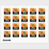 Dancing Turkey Thanksgiving funny cartoon Square Sticker | Zazzle