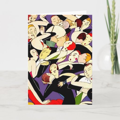 Dancing Vintage Couples Holiday Card | Zazzle
