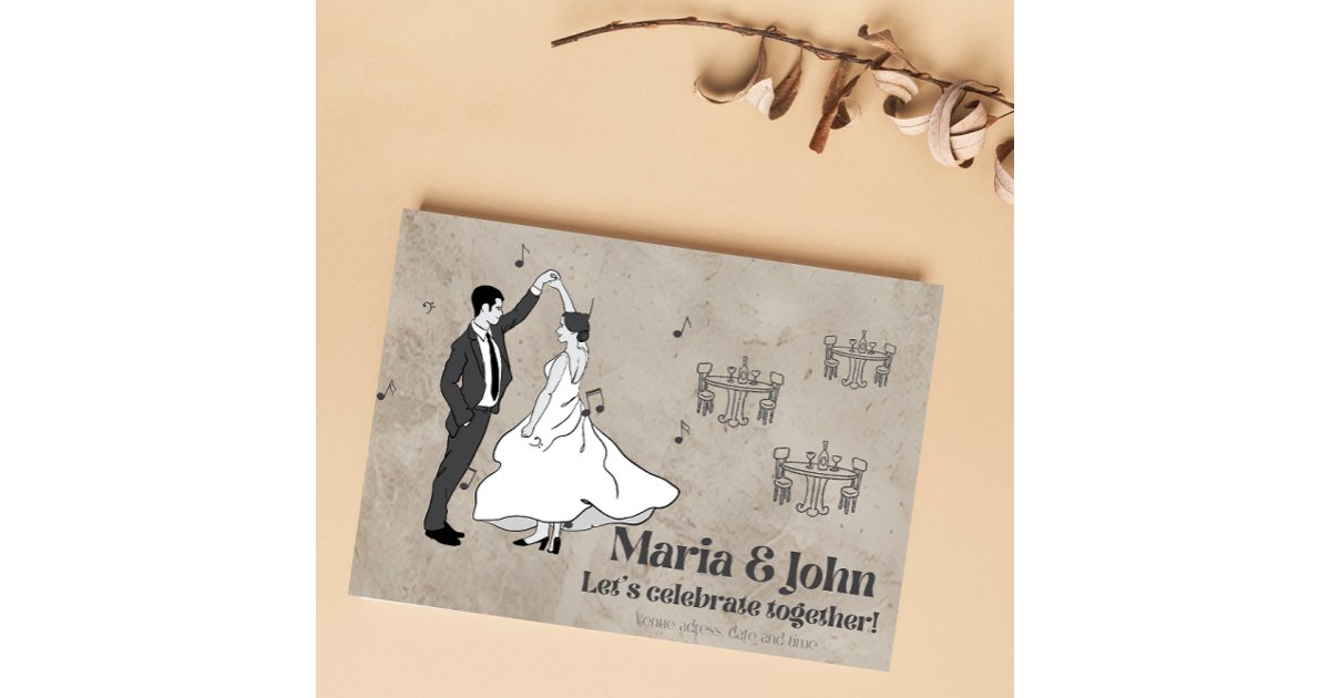Dancing Wedding Couple Invitation | Zazzle