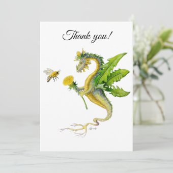 Dandelion Dragon - Thank you card | Zazzle