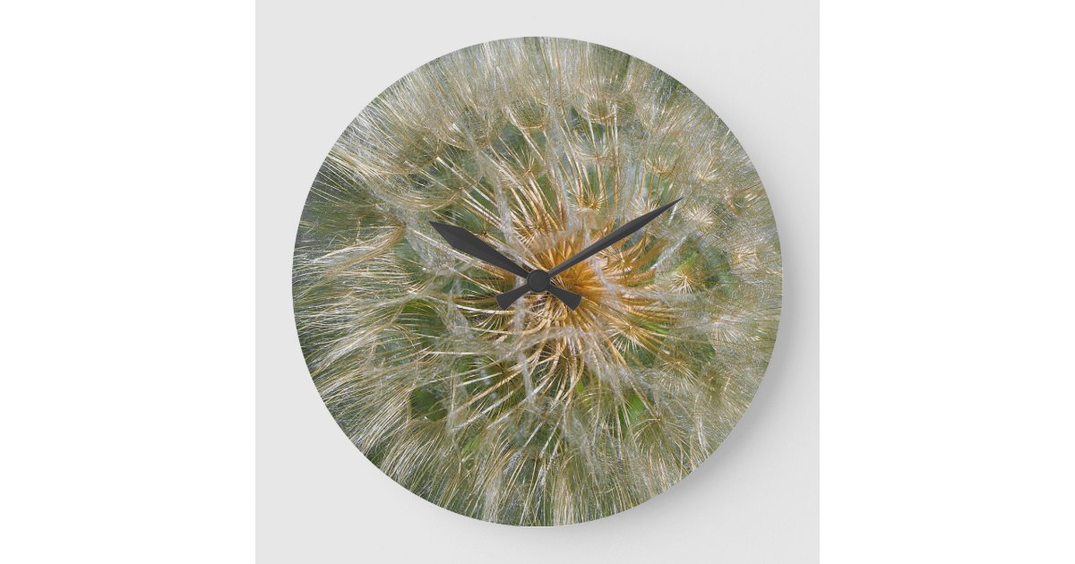 Dandelion Flower Large Clock | Zazzle