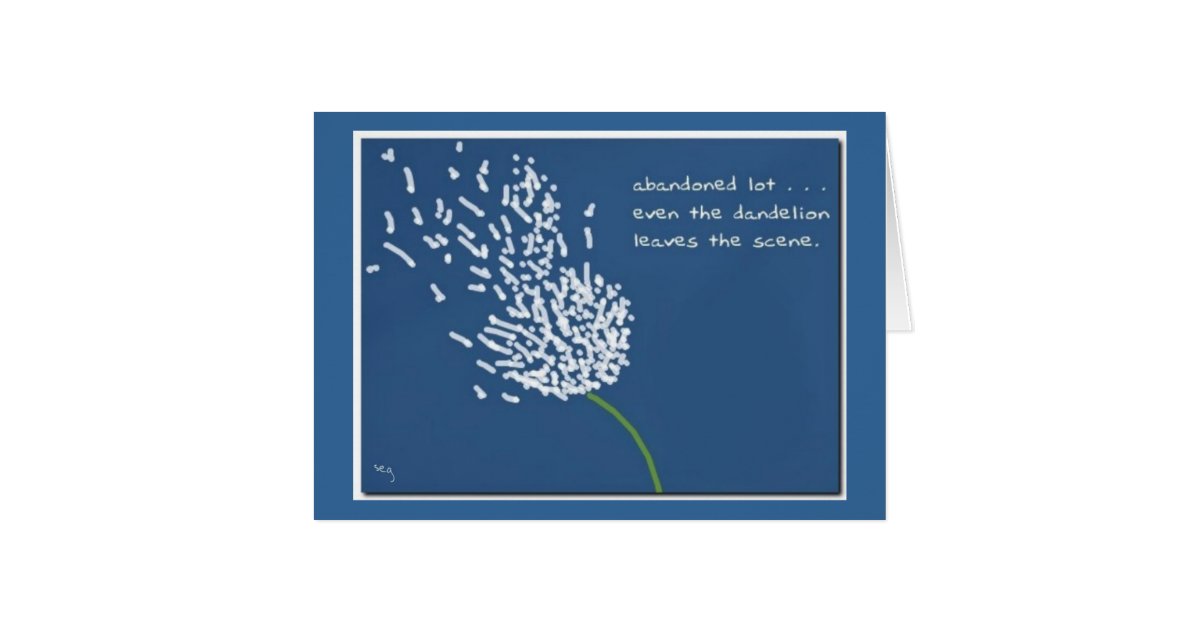 Dandelion Haiku Greeting/Note Card | Zazzle