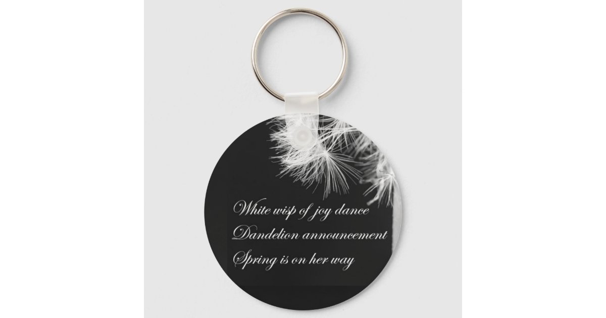 Dandelion Haiku Keychain | Zazzle