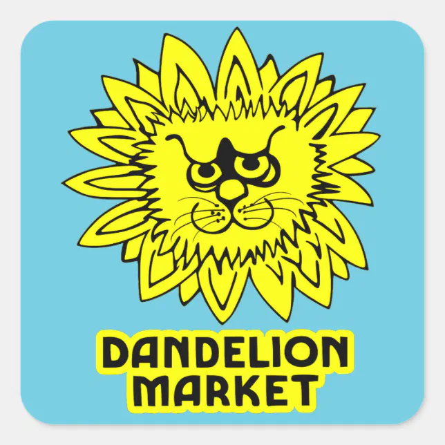 Dandelion Market Square Sticker | Zazzle