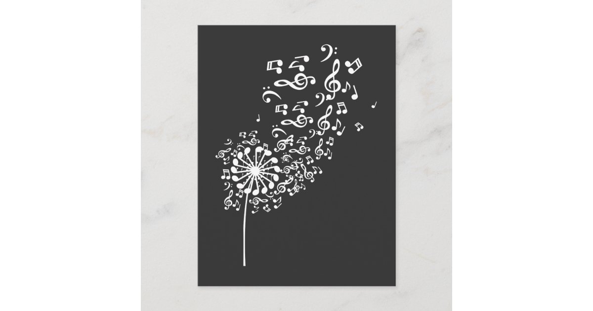 Dandelion Musical Notes Music Lover Nature Flower | Zazzle