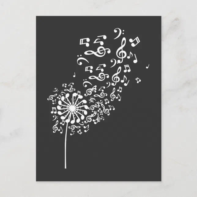 Dandelion Musical Notes Music Lover Nature Flower | Zazzle