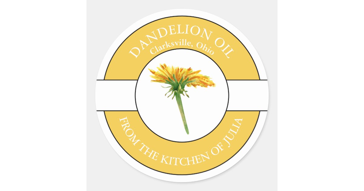 Dandelion Oil Label | Zazzle