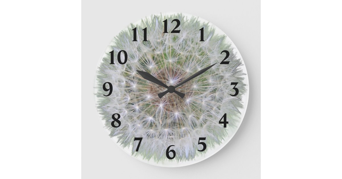 Dandelion Seed Head Large Clock | Zazzle