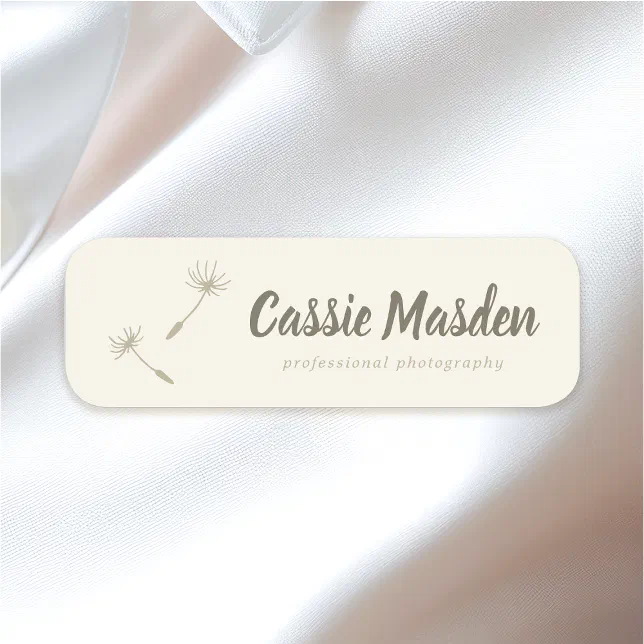 Dandelion Seed Rustic Botanical Business Logo Name Tag | Zazzle