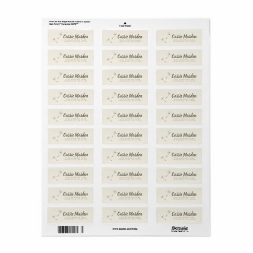 Dandelion Seed Rustic Botanical Return Address Label | Zazzle