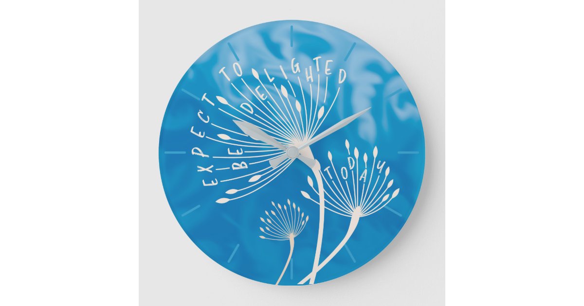 Dandelion Seeds Inspirational Positive Large Clock | Zazzle