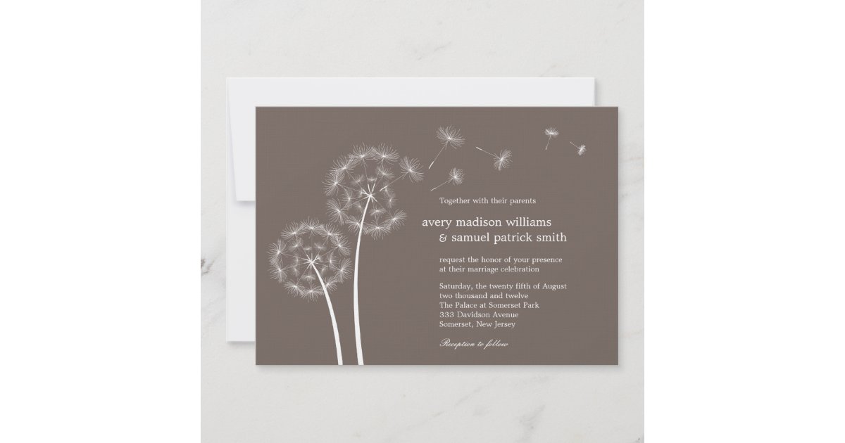 Dandelion Spring Wedding Invitation | Zazzle