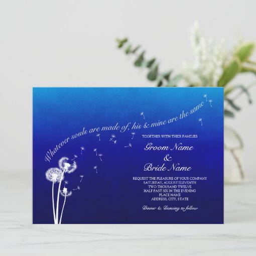 Dandelion Wedding Invitation | Zazzle