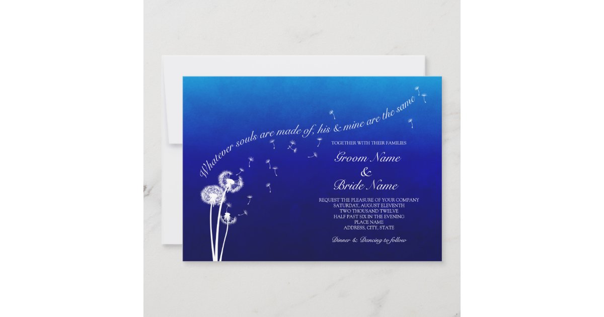 Dandelion Wedding Invitation | Zazzle