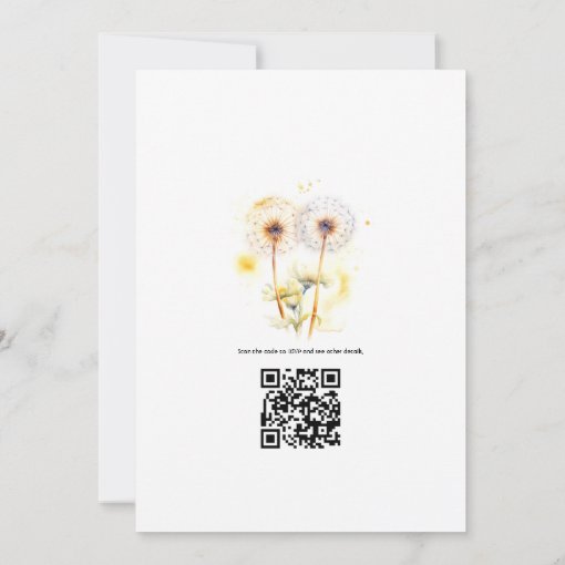 Dandelion Wedding QR Code Invitation | Zazzle