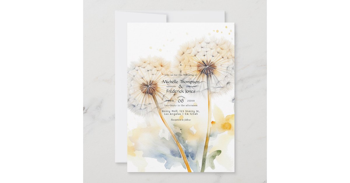 Dandelion Wedding QR Code Invitation | Zazzle