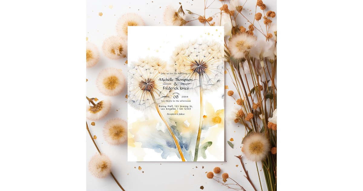 Dandelion Wedding QR Code Invitation | Zazzle