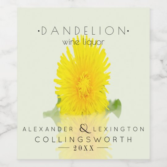Dandelion Wine Liquor Wine Label | Zazzle.com