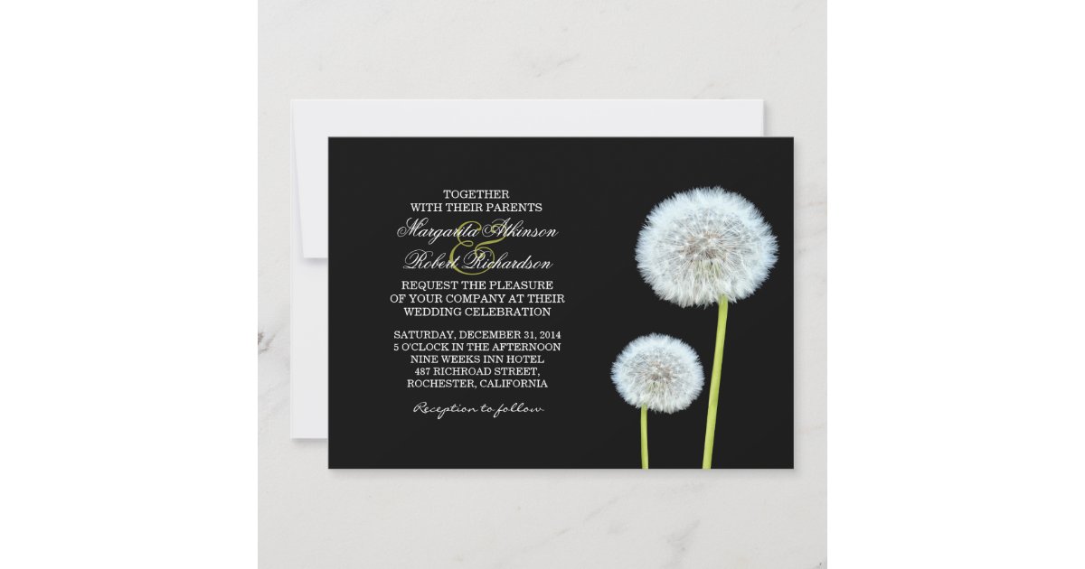 dandelions wedding invitations | Zazzle