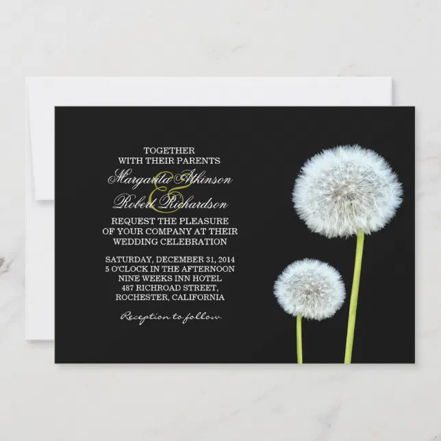 dandelions wedding invitations | Zazzle